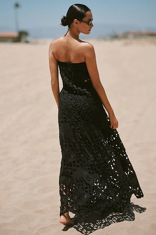 Tiare Hawaii Embroidered Midi Skirt