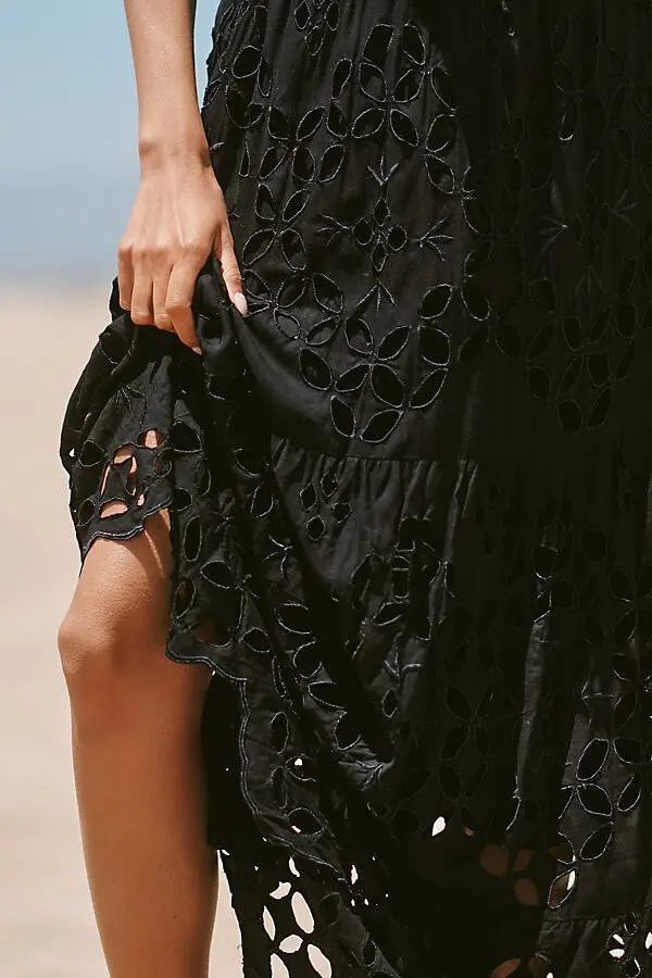 Tiare Hawaii Embroidered Midi Skirt