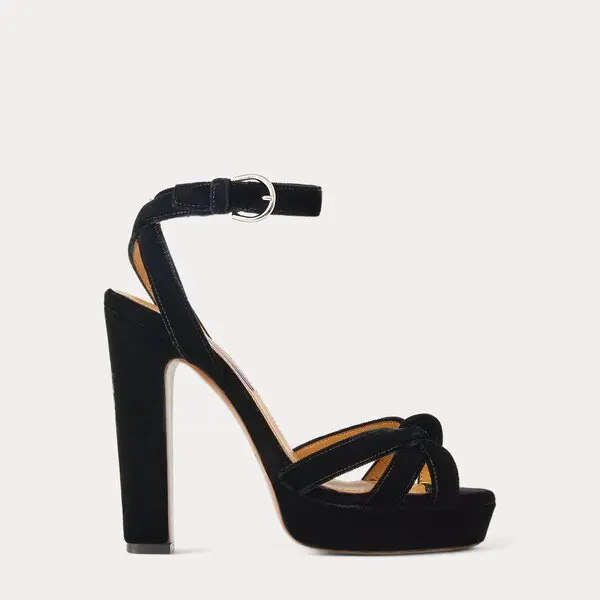 Ralph Lauren Arding 125 Mm Velvet Platform Sandal