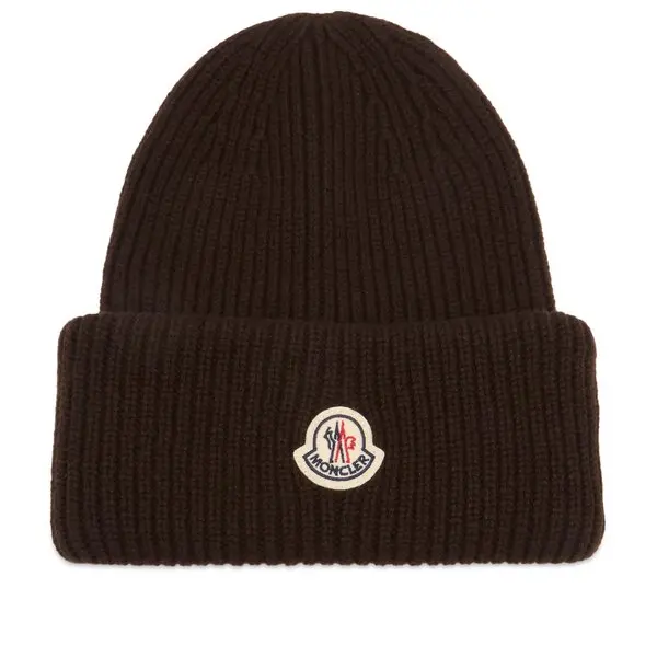 Moncler Wool Cashmere Beanie - Brown