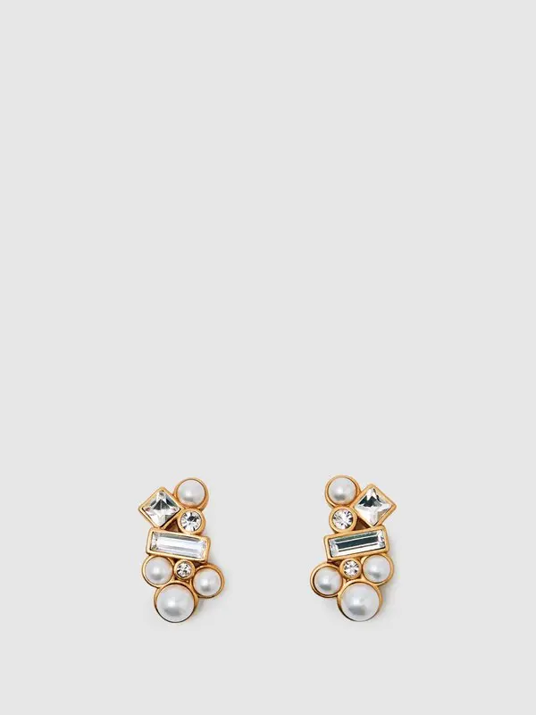 REISS Mae Tone Stud Earrings - Gold