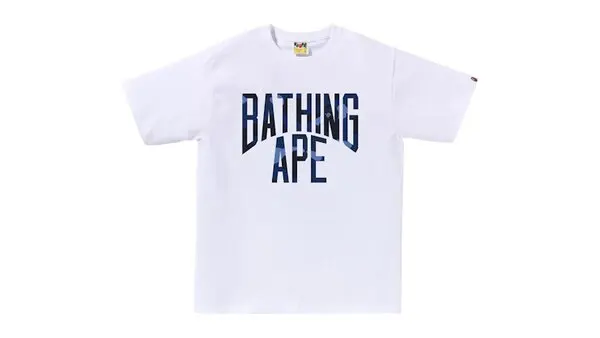 A BATHING APE Camo Bathing Ape Tee Shirt - White