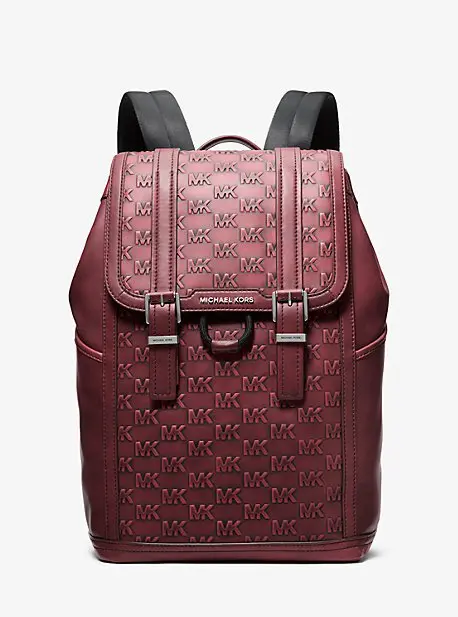Michael Kors Colby Medium Logo Embossed Leather Backpack  display picture 1