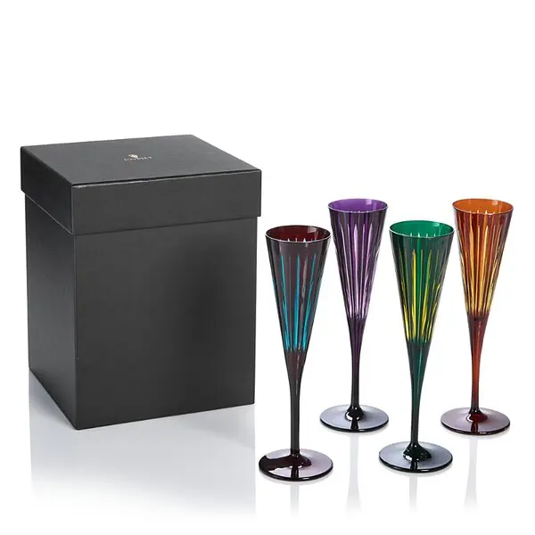 L'Objet Prism Champagne Flutes, Set Of 4 - Assorted