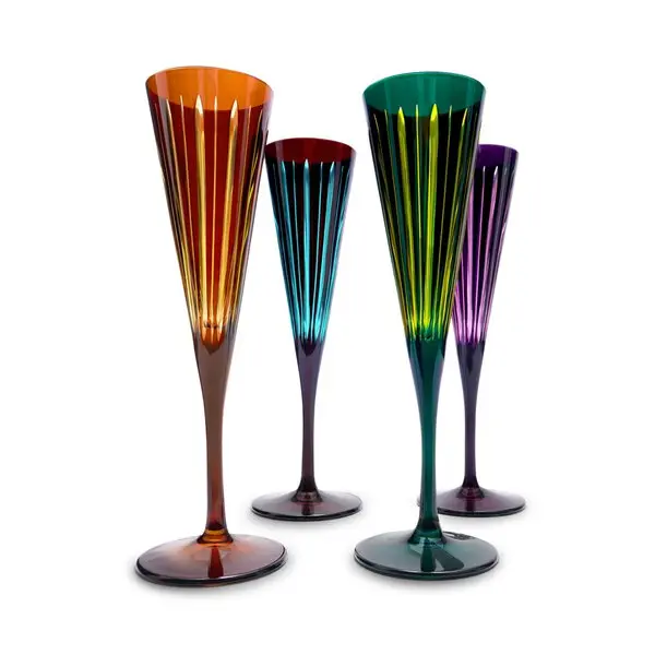 L'Objet Prism Champagne Flutes, Set Of 4 - Assorted