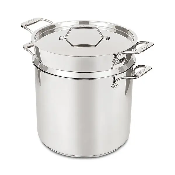 ALL-CLAD Simply Strain Steel Multipot With Insert And Lid, 16-quart - Stainless