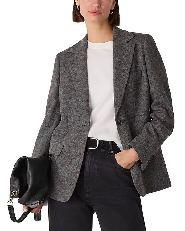 Whistles Herringbone Blazer - Grey/multi