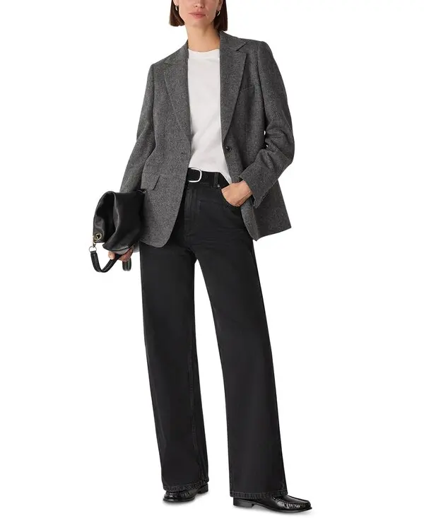 Whistles Herringbone Blazer - Grey/multi