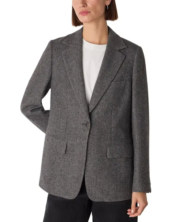 Whistles Herringbone Blazer - Grey/multi