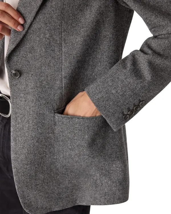 Whistles Herringbone Blazer - Grey/multi