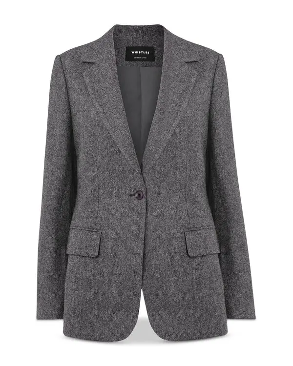 Whistles Herringbone Blazer - Grey/multi