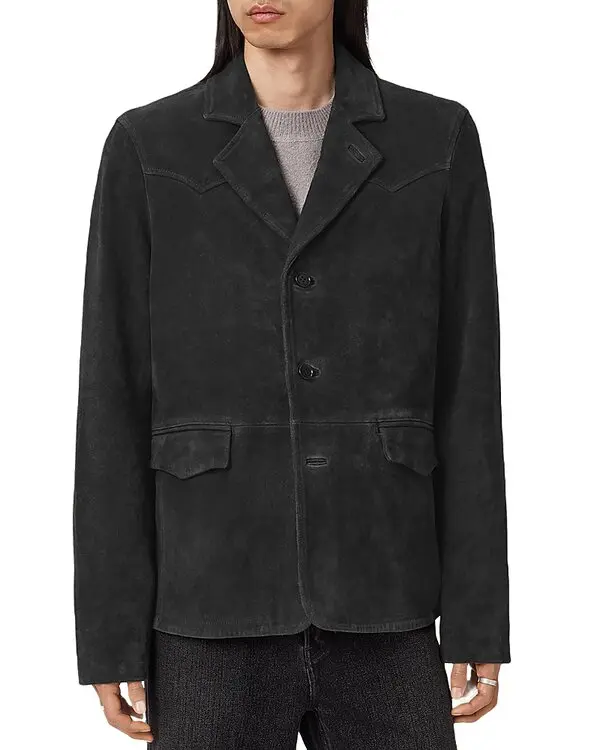 ALLSAINTS Hornett Suede Blazer - Twilight Black