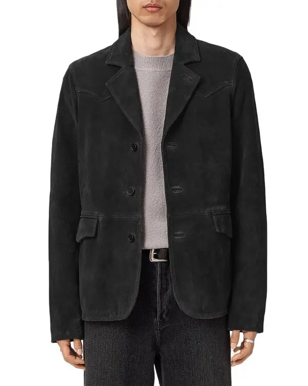 ALLSAINTS Hornett Suede Blazer - Twilight Black