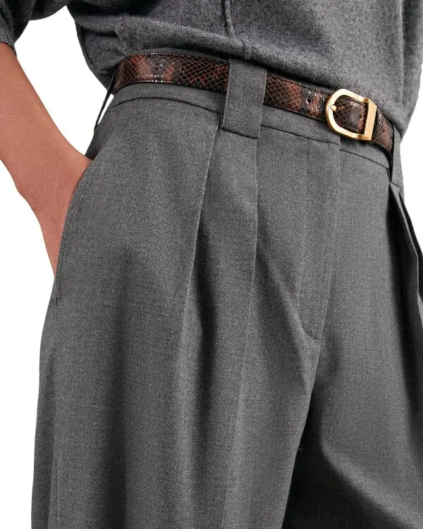 REISS Poppie Wide Leg Flannel Pants