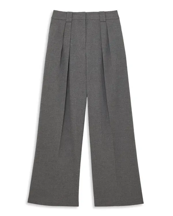 REISS Poppie Wide Leg Flannel Pants