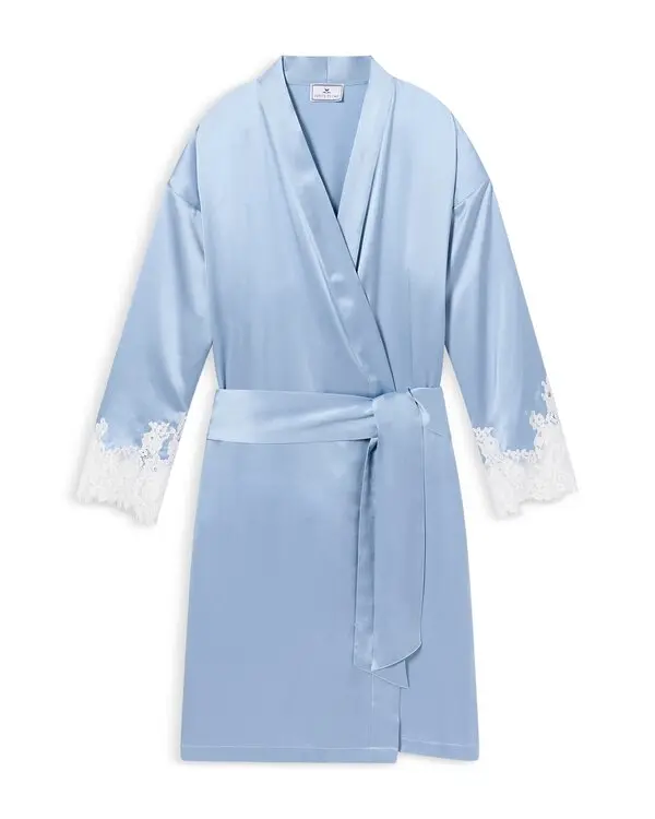 PETITE PLUME Mulberry Silk Lace Robe