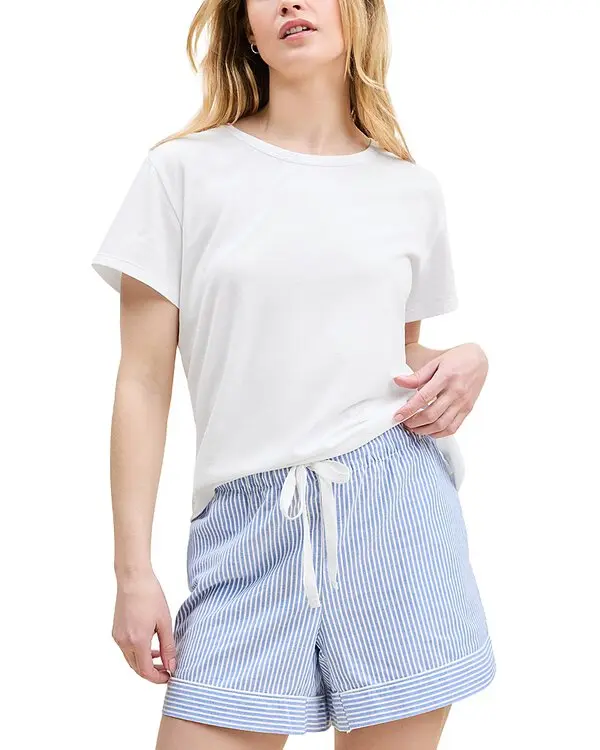 PETITE PLUME Crewneck Pajama T Shirt - White