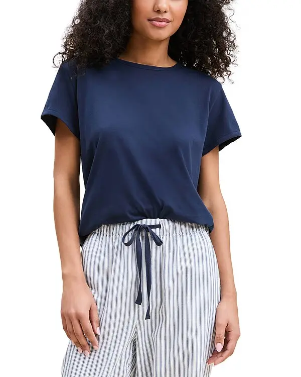 PETITE PLUME Crewneck Pajama T Shirt - Navy