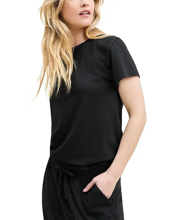 PETITE PLUME Crewneck Pajama T Shirt - Black