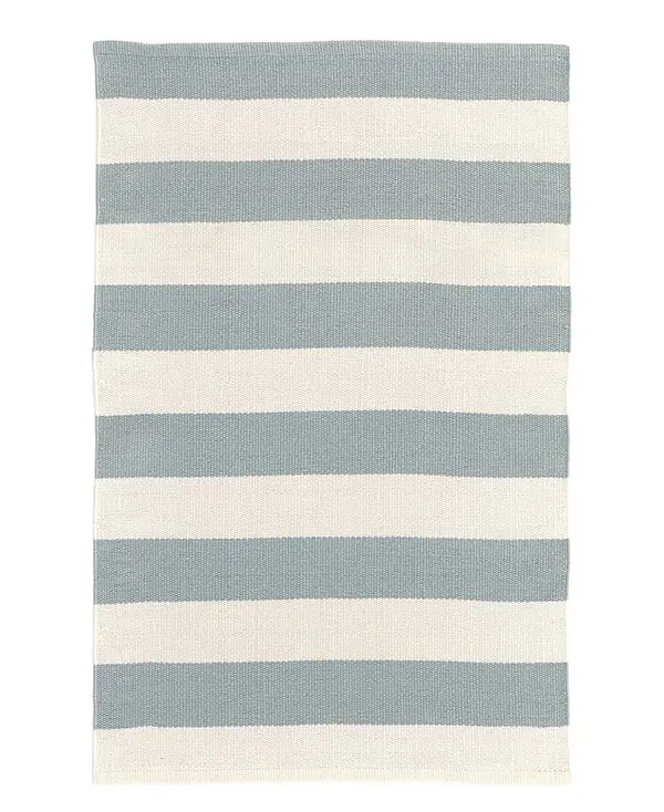 DASH & ALBERT Dash Albert Annie Selke Rdb197 Catamaran Stripe Indoor/outdoor Area Rug, 2'6x8'0 - Mist/ivory