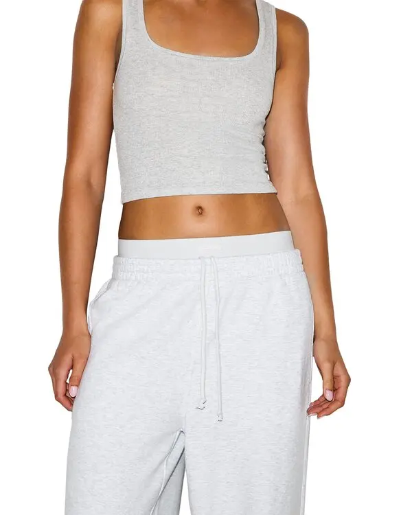 SKIMS Exposed Boxer Pants - Light Heather