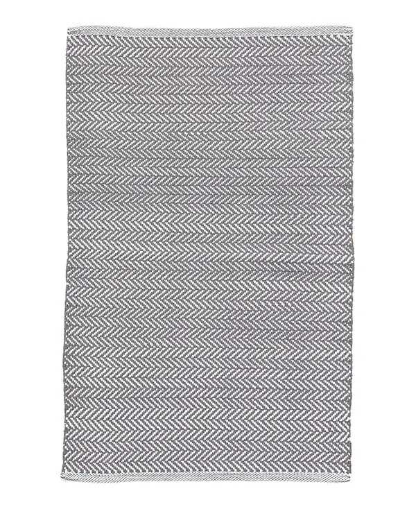DASH & ALBERT BY ANNIE SELKE Dash Albert Annie Selke Da289 Herringbone Indoor/outdoor Area Rug, 2'6x18'0 - Gray/white