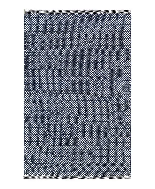 DASH & ALBERT Dash Albert Annie Selke Da389 Herringbone Indoor/outdoor Area Rug, 8'0x10'0 - Navy/ivory