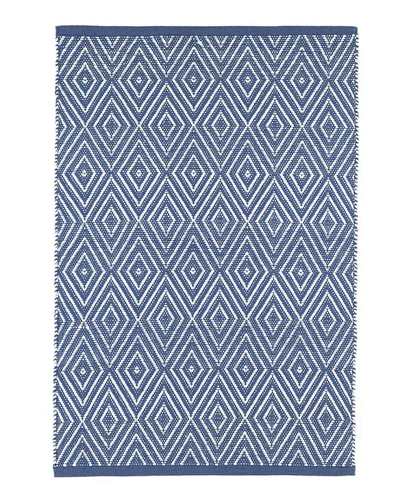 DASH & ALBERT Dash Albert Annie Selke Rdb098 Diamond Indoor/outdoor Area Rug, 8'0x10'0 - Blue/white