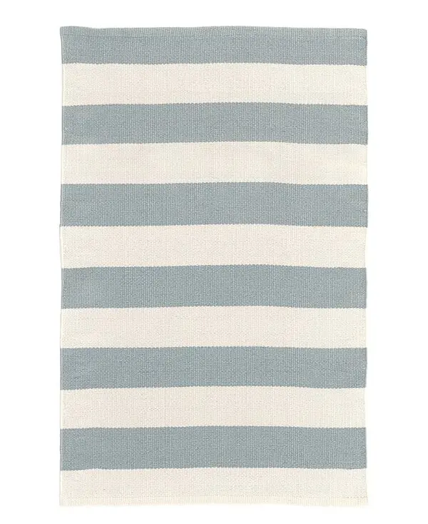 DASH & ALBERT BY ANNIE SELKE Dash Albert Annie Selke Rdb197 Catamaran Stripe Indoor/outdoor Area Rug, 8'0x10'0 - Mist/ivory