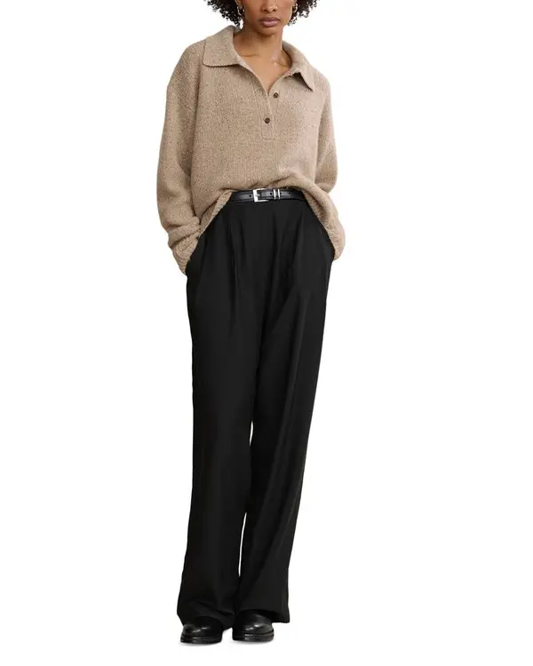 Jenni Kayne Burke Cashmere Polo Sweater - Camel Done