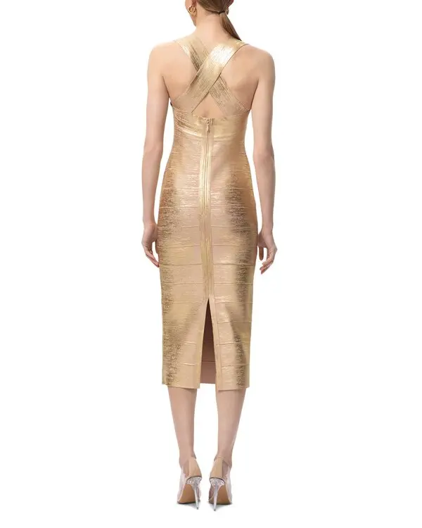 Herve Leger Foil Bodycon Dress