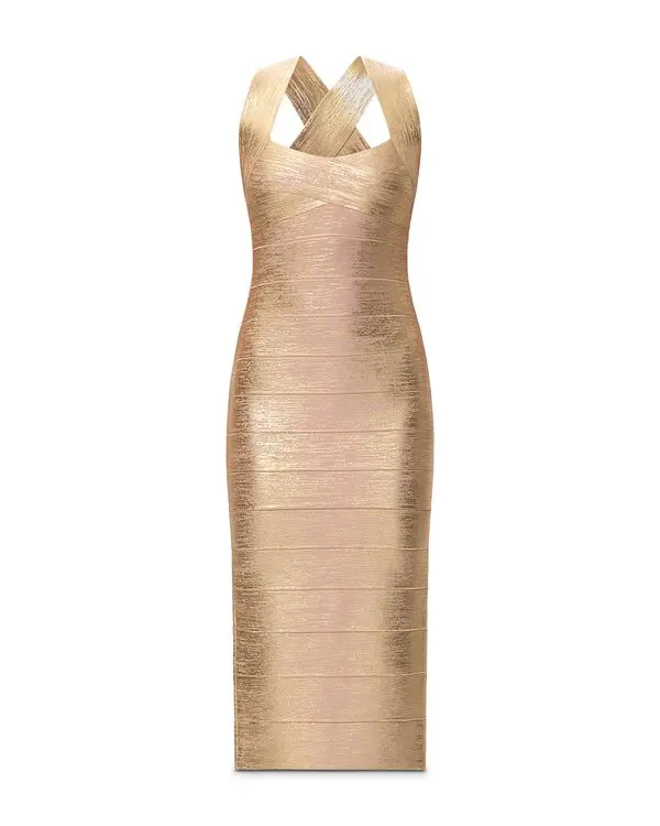 Herve Leger Foil Bodycon Dress