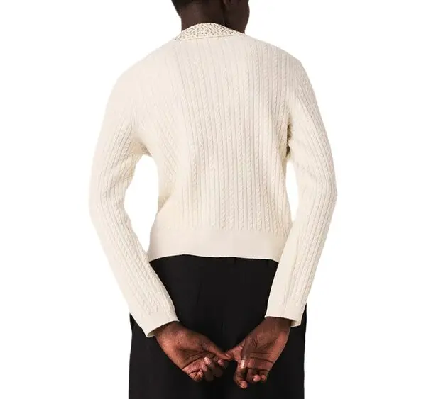 Maje Rhinestone Collar Polo Shirt