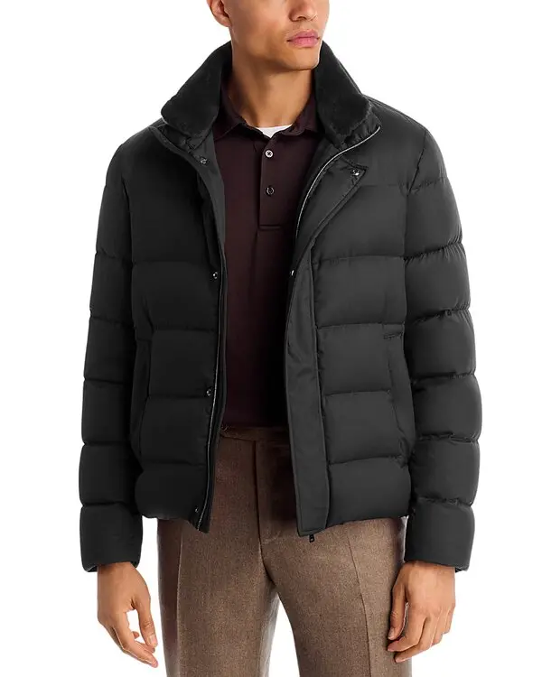 Herno Quilted Bomber Jacket Charcoal Editorialist