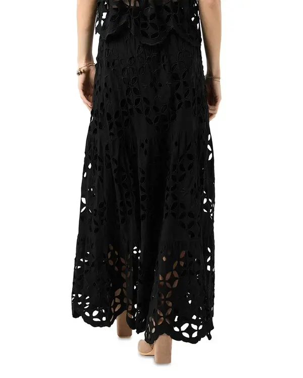 Tiare Hawaii Eyelet Cutout Maxi Skirt