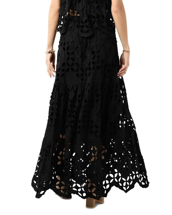 Tiare Hawaii Eyelet Cutout Maxi Skirt