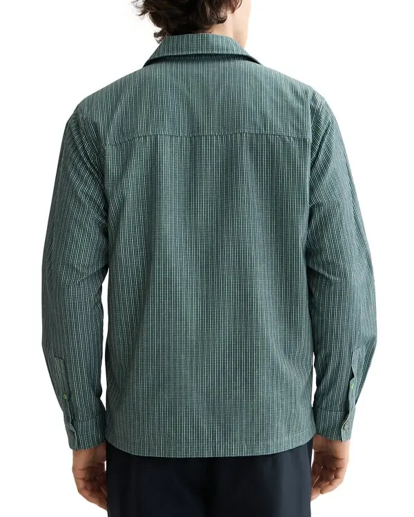 Scotch & Soda Relaxed Fit Micro Check Structured Shirt - Agate Green Micro Check