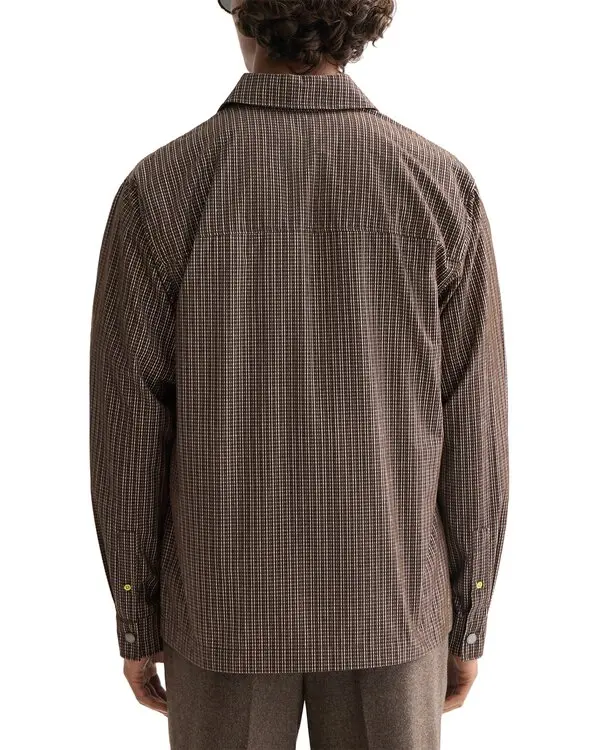 Scotch & Soda Relaxed Fit Micro Check Structured Shirt - Demitasse