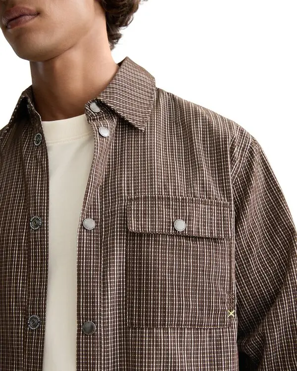 Scotch & Soda Relaxed Fit Micro Check Structured Shirt - Demitasse
