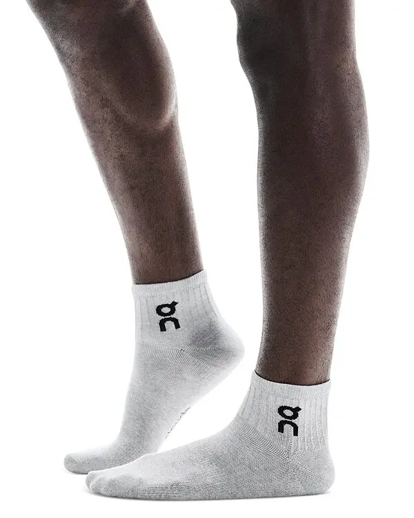 On Logo Mid Socks Pack Of 3 - Heather Grey
