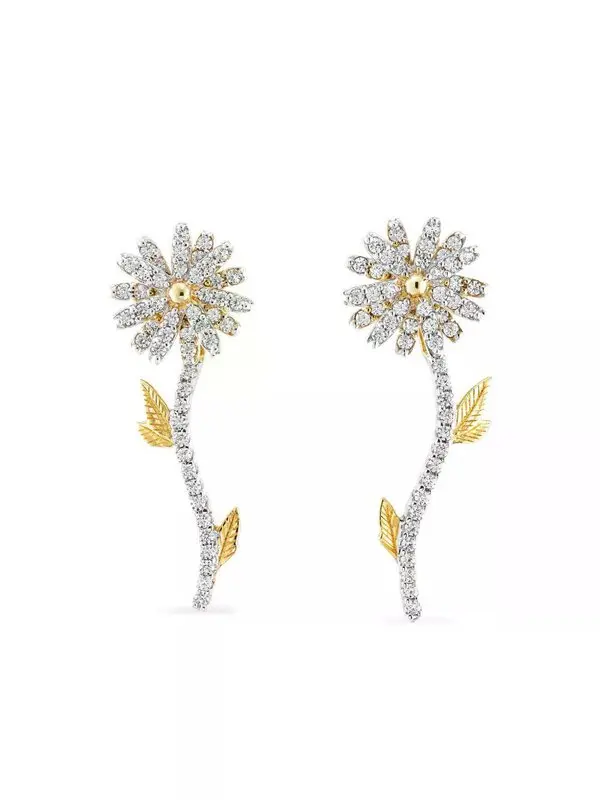 ANABELA CHAN 14k Rose And 18k Yellow Vermeil Mini Daisy Diamond Earrings - Gold