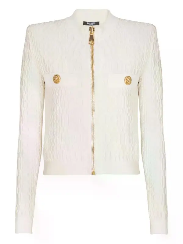 Balmain Zip-fastening Cardigan - White