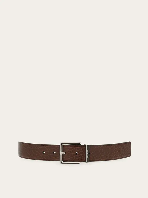 FERRAGAMO Fixed Belt With Square Buckle - Beige