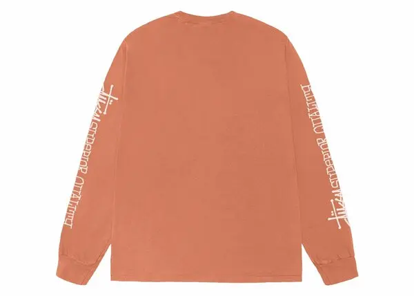 StÜssy Superior Quality Pigment Dyed Long Sleeve Tee Shirt - Rust