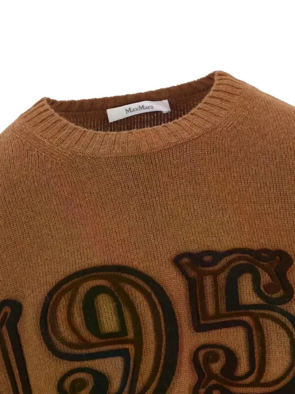 Max Mara Embroidered Wool Sweater - Brown