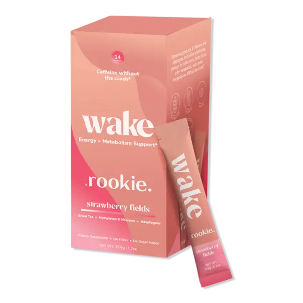 ROOKIE WELLNESS Wake: Natural Energy And Metabolism Support Strawberry Fields