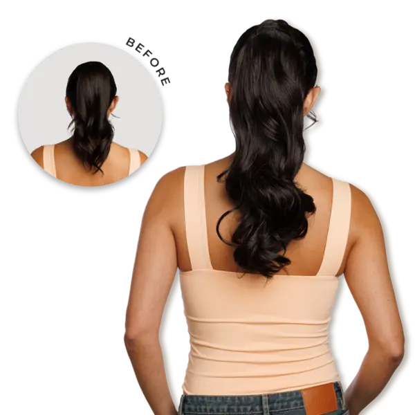 INH HAIR Jordynn Wrap Around Pony Tail - Black Brown