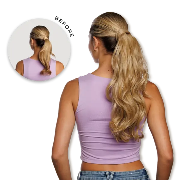 INH HAIR Jordynn Mid-length Layered Curls Ponytail - Honey