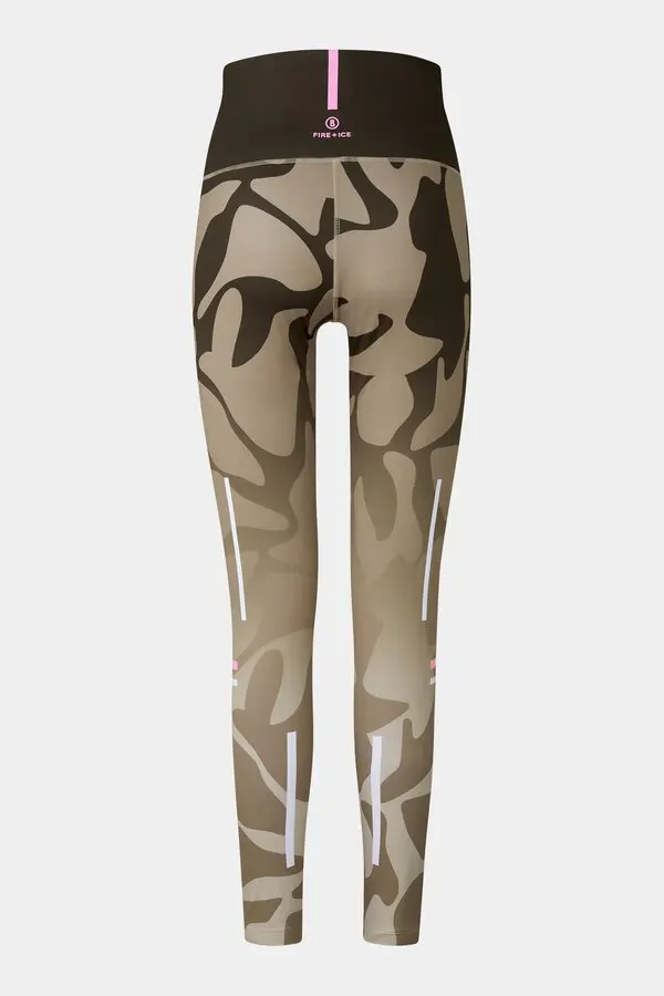 Bogner Tamira Camouflage Tights - Khaki/beige