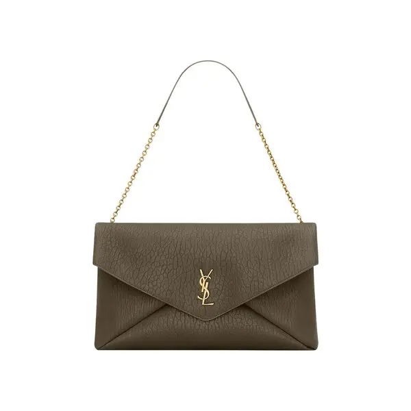 Saint Laurent Cassandre Xxl Envelope Pouch - Brown